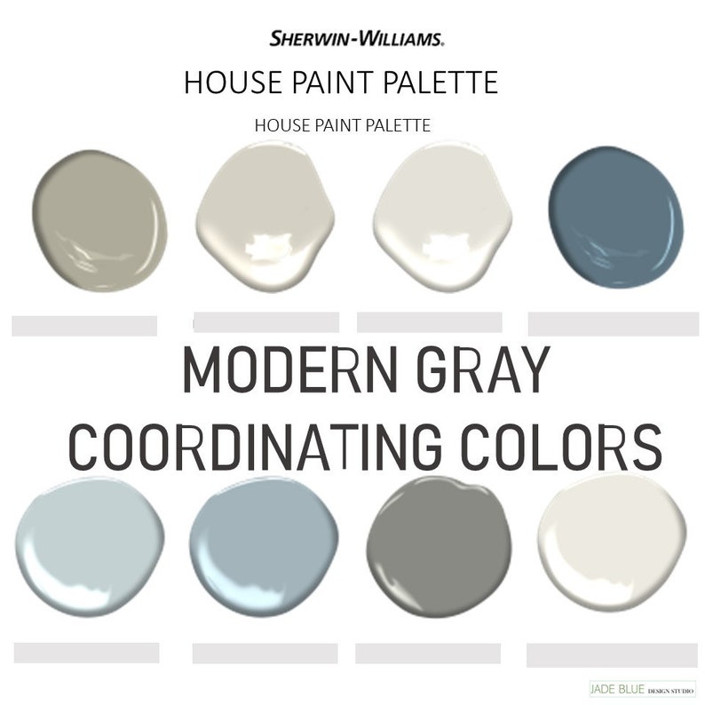 Modern Gray Coordinating Colors Modern Interior Home Prepacked Paint ...