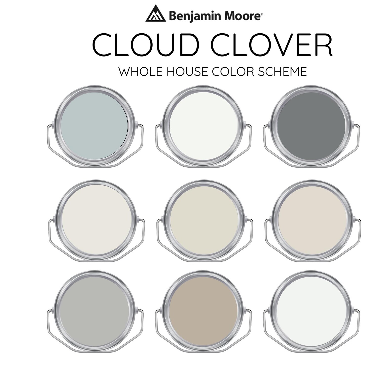 CLOUD CLOVER Benjamin Moore Interior Paint Palette -prepacked Paint ...