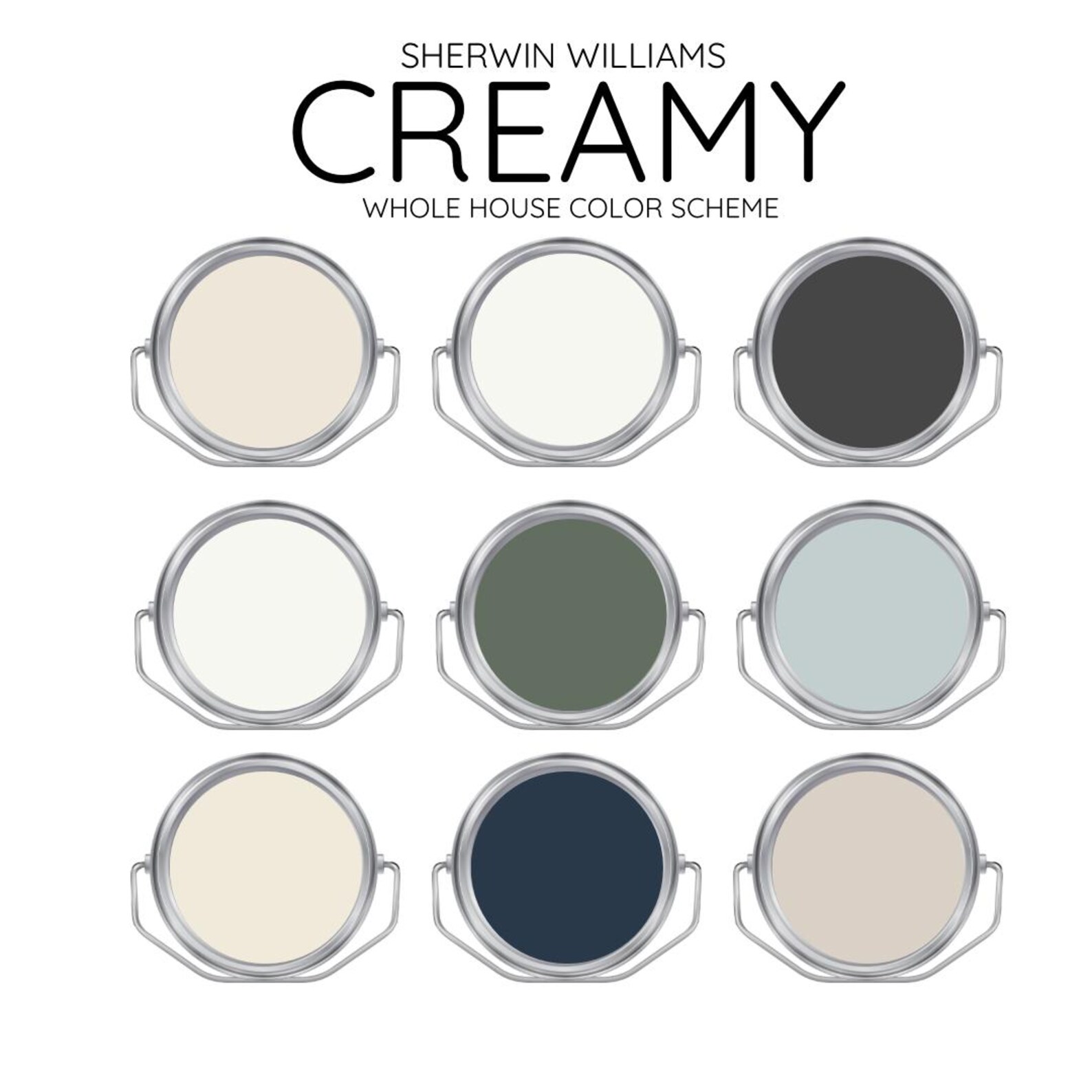CREAMY Coordinating Colors Modern Interior Home- Pre-packed Paint ...
