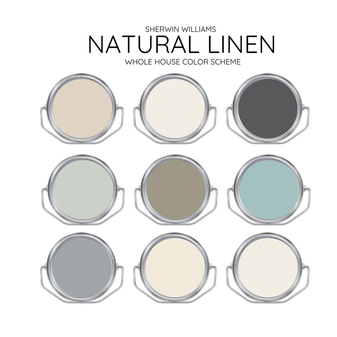 NATURAL LINEN Coordinating Colors Modern Interior Home Pre-packed Paint ...