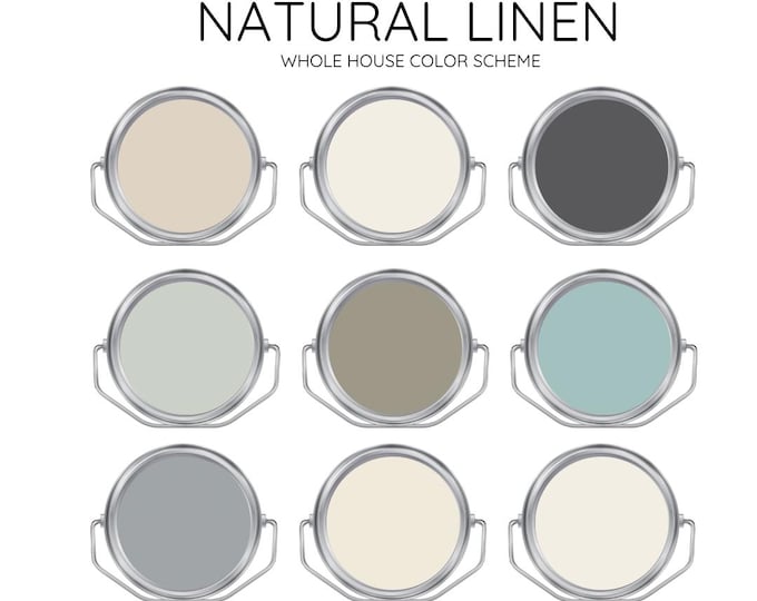 NATURAL LINEN Coordinating Colors Modern Interior Home- Pre-packed ...