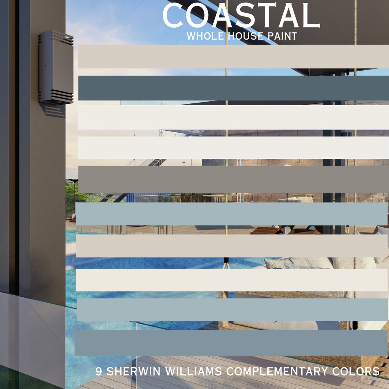COASTAL Sherwin Williams Interior Paint Palette -prepacked Paint ...