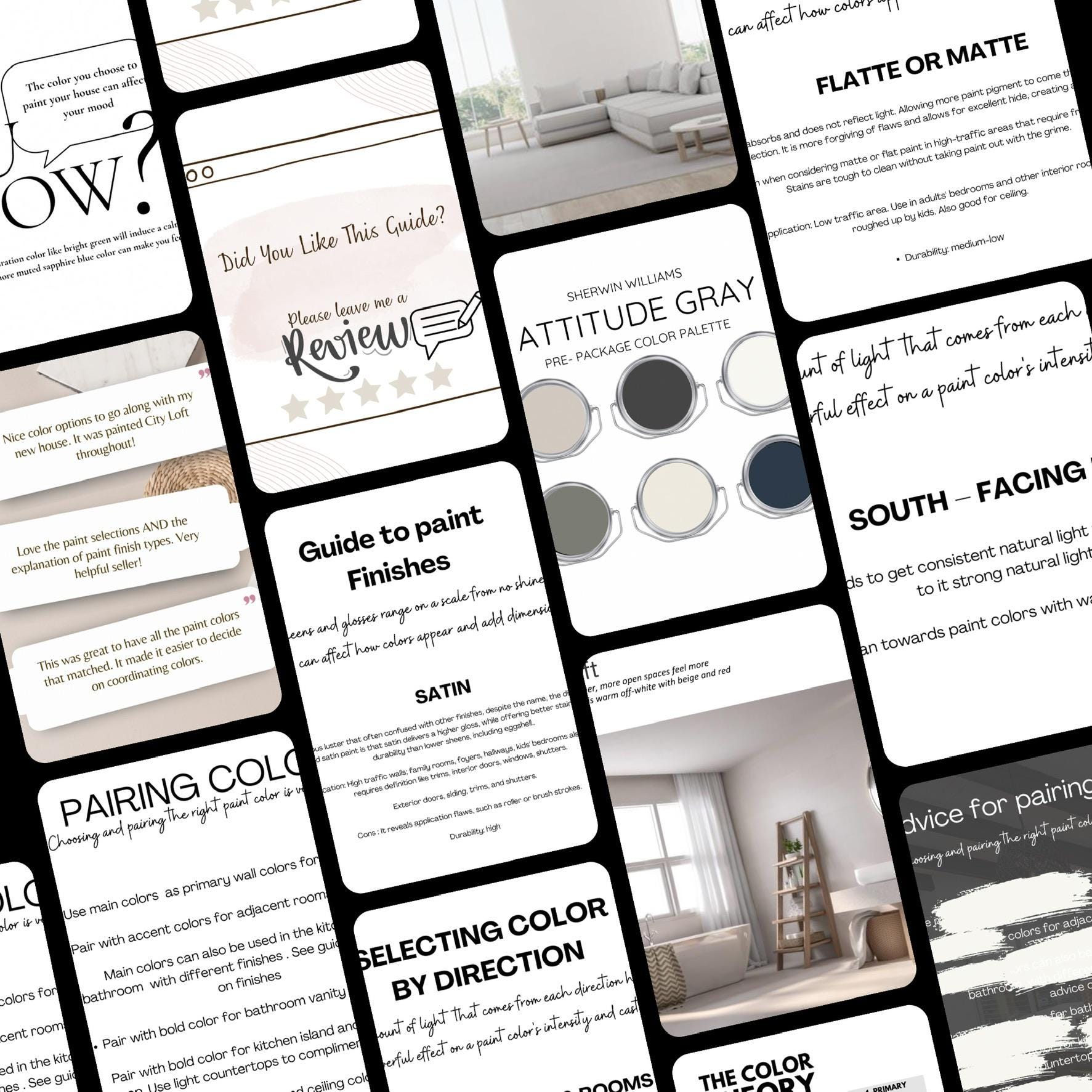 ATTITUDE GREY Coordinating Colors Modern Interior Home- Pre-packed ...