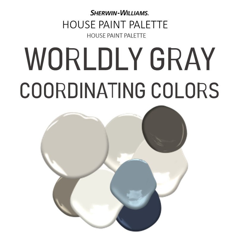 WORLDLY GRAY Coordinating Colors Modern Interior Home Pre-packed Paint ...