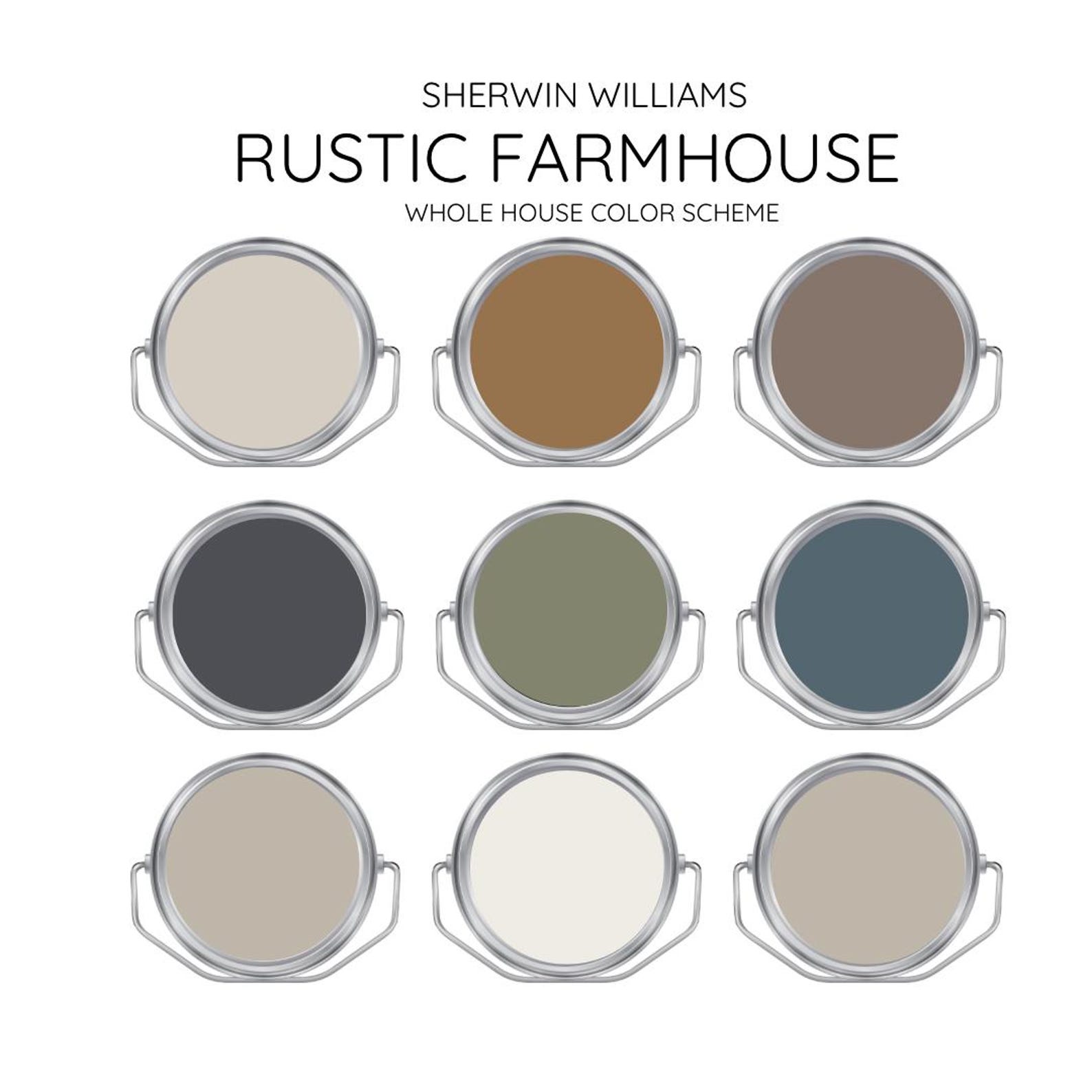 RUSTIC FARMHOUSE Sherwin Williams Interior Paint Palette -prepacked ...
