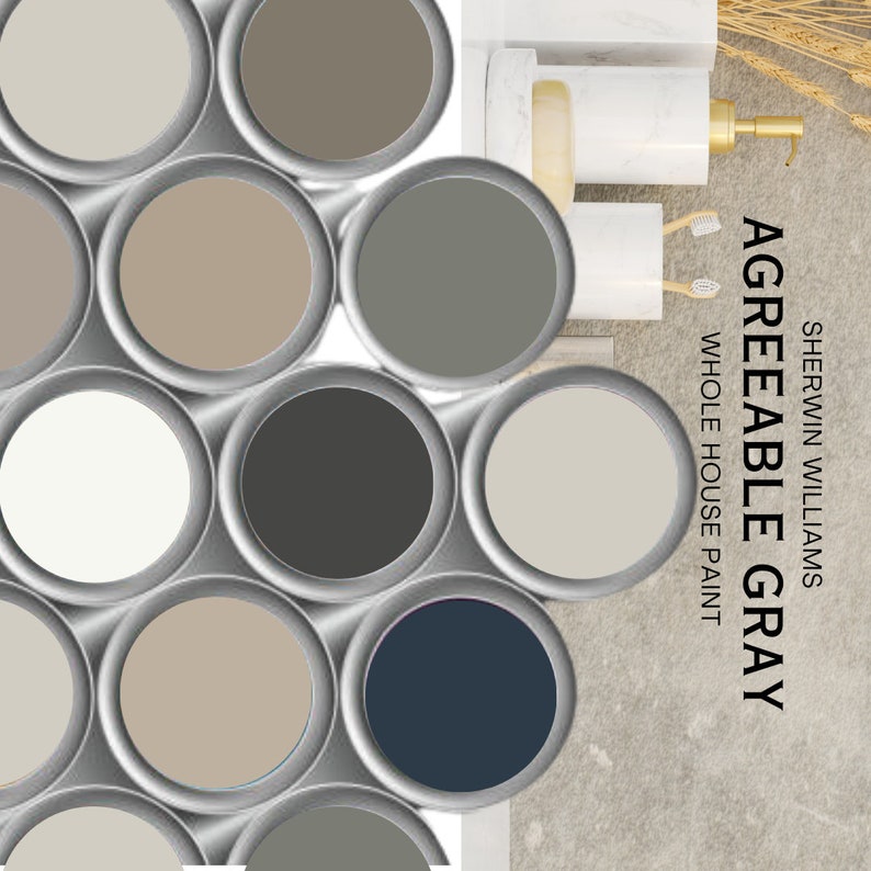 AGREEABLE GRAY Sherwin Williams Interior Paint Palette prepacked Paint ...