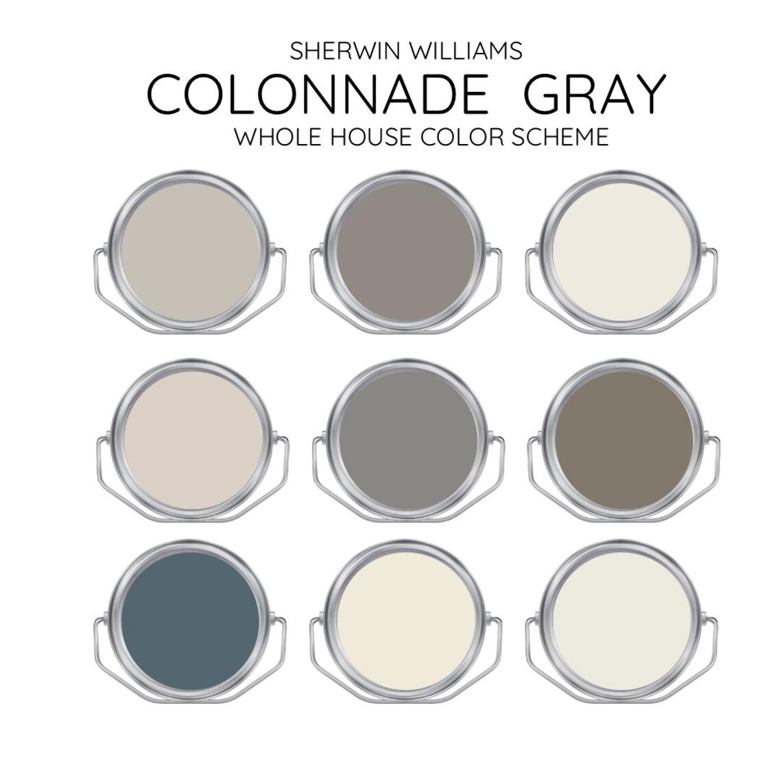 COLONNADE GRAY Coordinating Colors Modern Interior Home- Pre-packed ...