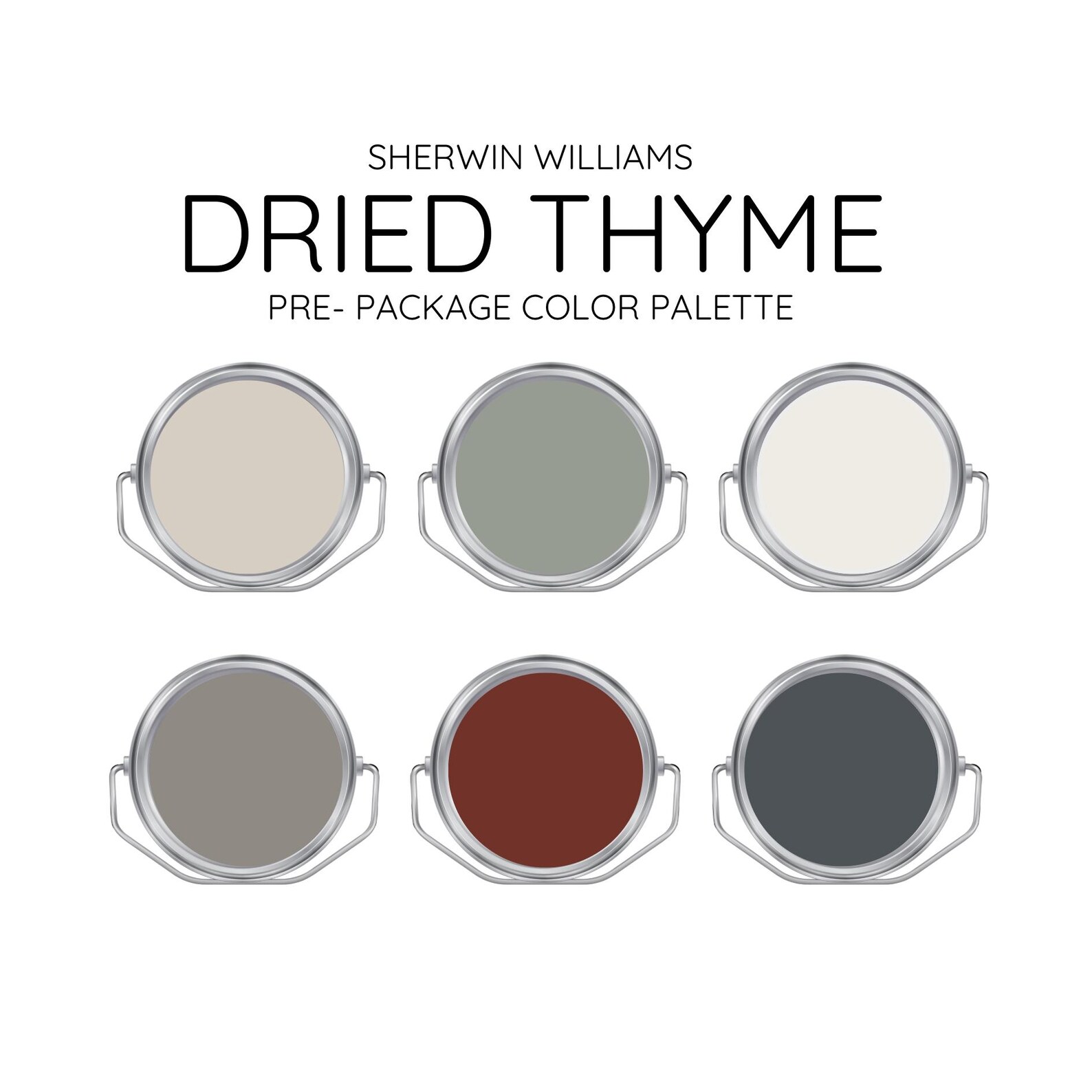 DRIED THYME Coordinating Colors Modern Interior Home- Pre-packed Paint ...