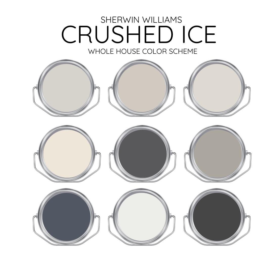 CRUSHED ICE Coordinating Colors Modern Interior Home Pre packed Paint Palette Sherwin Williams Paint Whole House Paint Colors Etsy