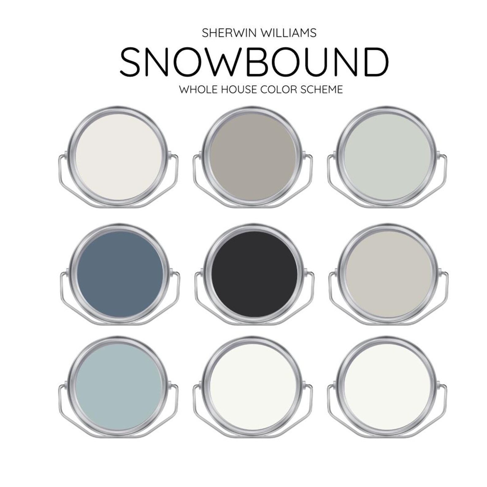 SNOWBOUND Coordinating Colors Modern Interior Home- Prepacked Paint ...