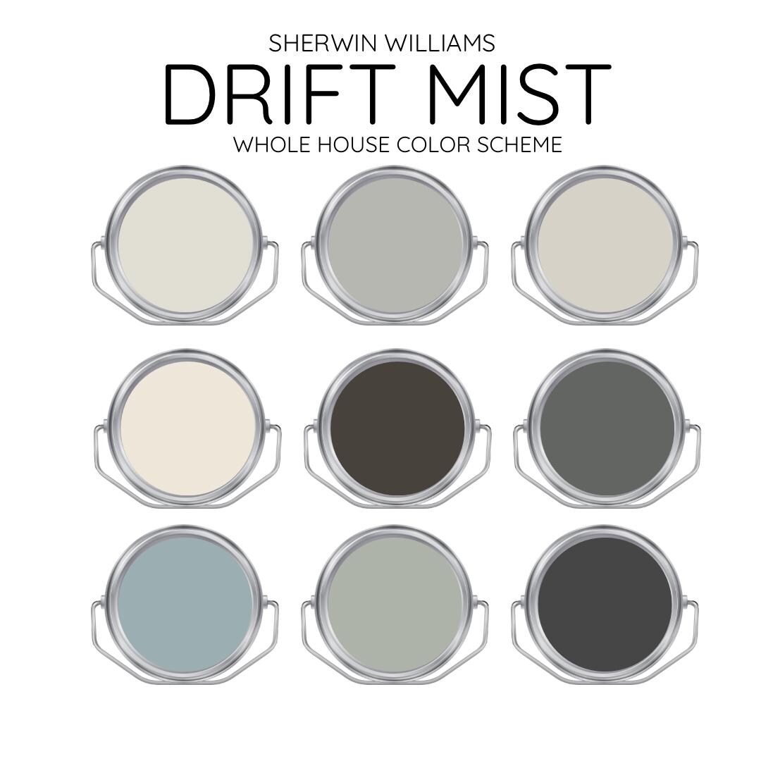 DRIFT MIST Coordinating Colors Modern Interior Home- Prepacked Paint ...