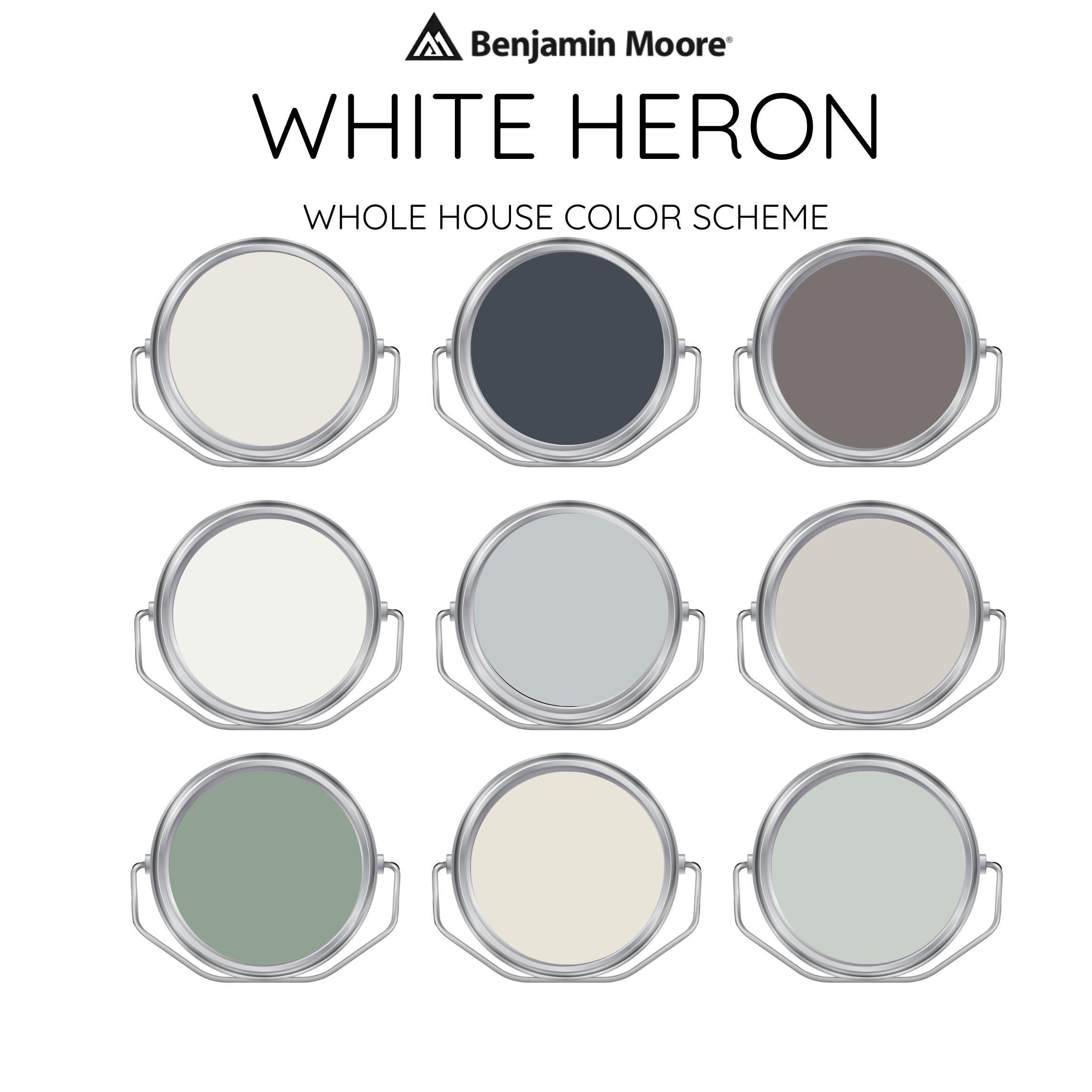 WHITE HERON Benjamin Moore Interior Paint Palette -prepacked Paint ...