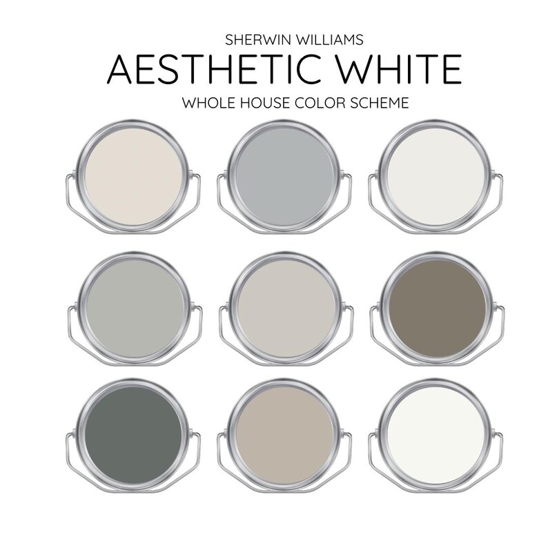 AESTHETIC WHITE Coordinating Colors Modern Interior Home- Pre-packed ...