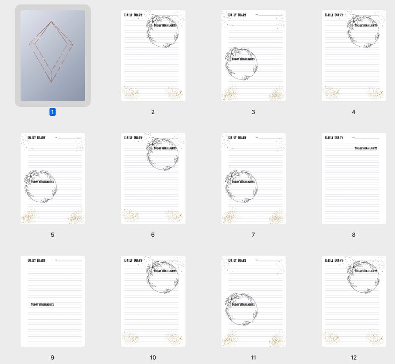 Printable Diary Journal Printable - Etsy