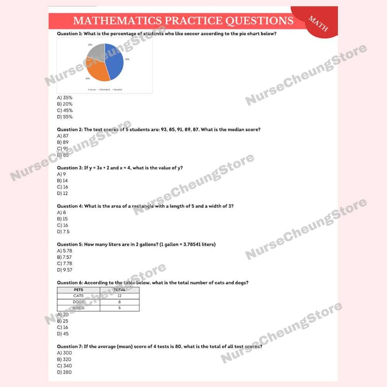 ATI TEAS 7 Mathematics Study Guide by Nursecheung - In-depth Review ...