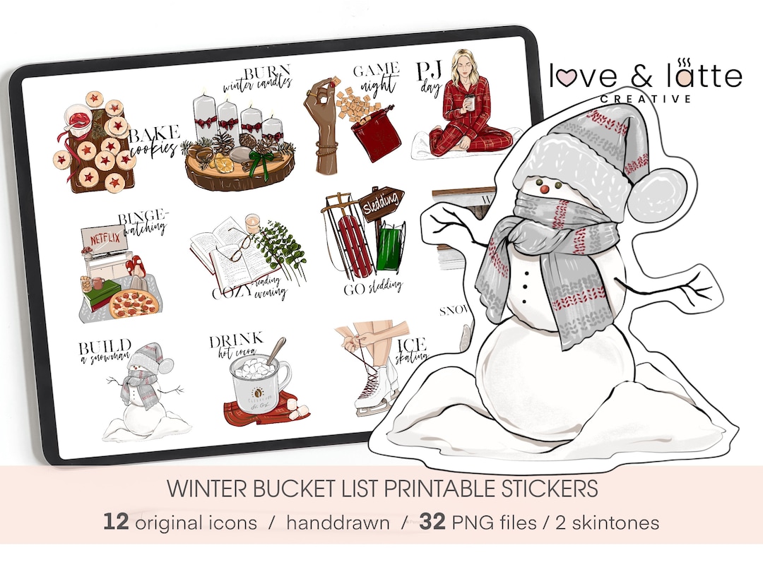 Winter Planner Stickers Printable Planner Stickers, Digital Stickers ...