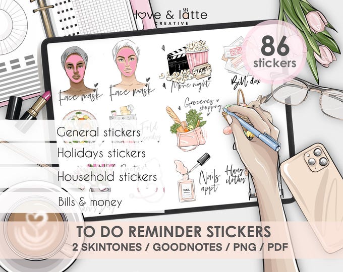 To Do Reminder Stickers, Goodnotes Stickers, Pre-cropped PNG, Planner ...