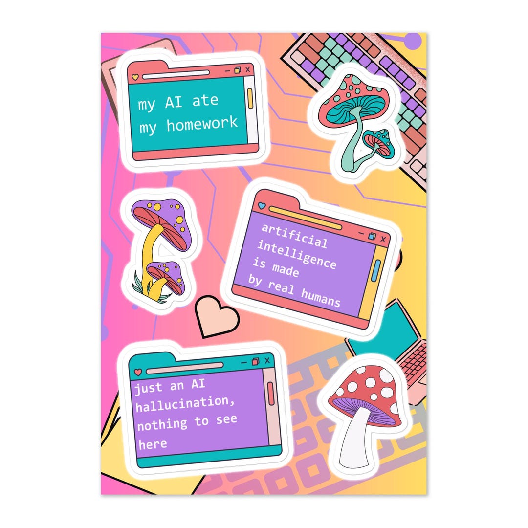 AI Gift, Sticker Sheet for Prompt Engineers, Artificial Intelligence ...