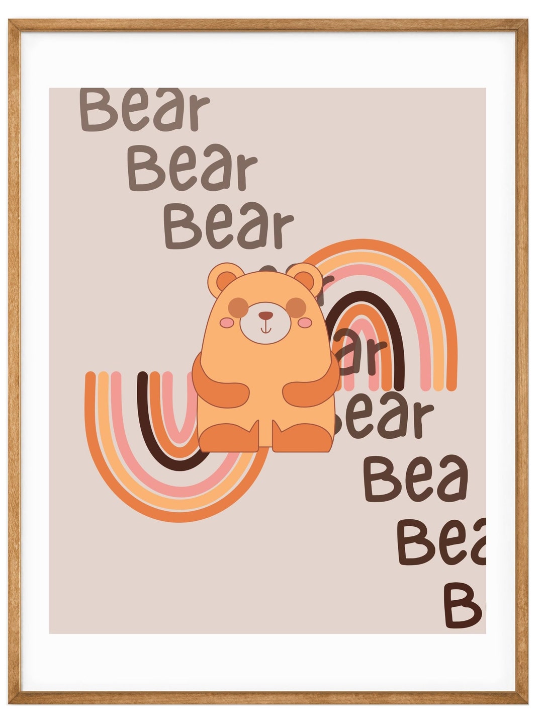 Boho Bear Printable Poster, Digital Download, Nursery Art, Nursery ...