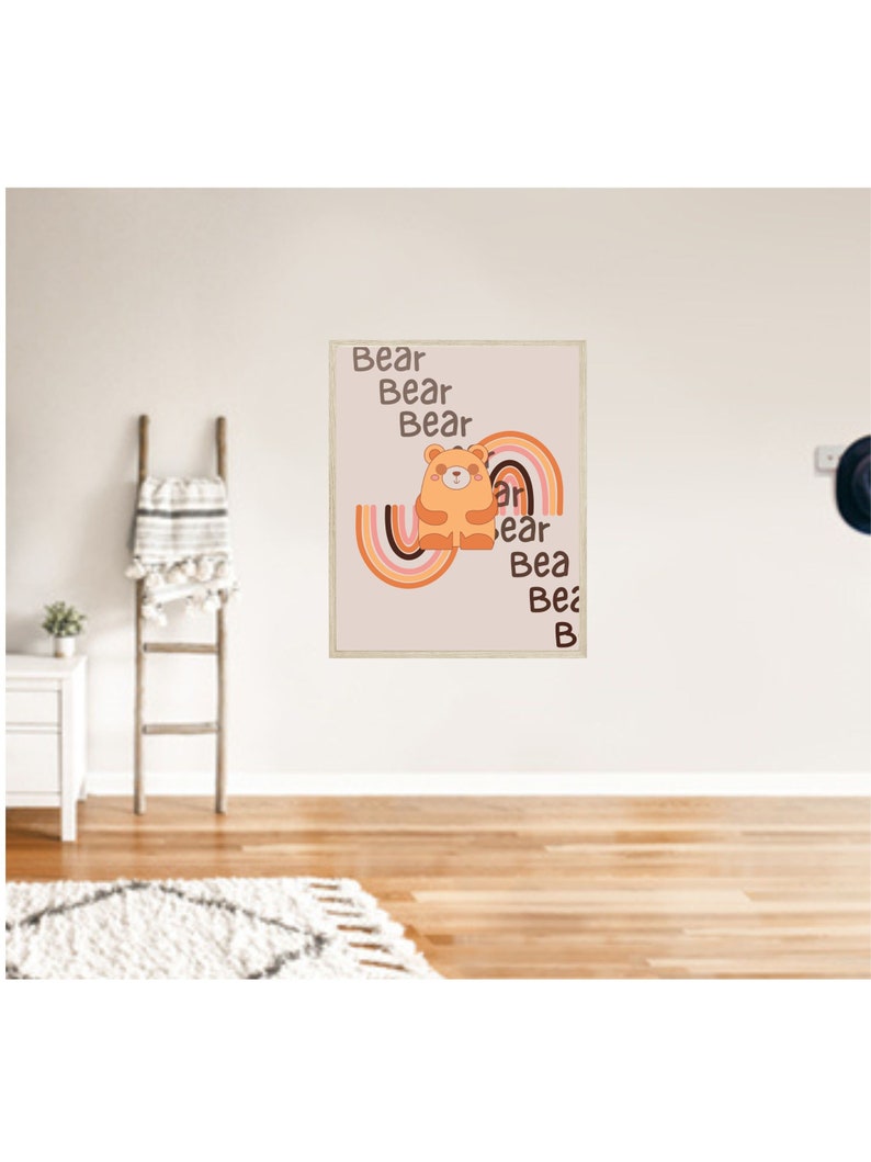 Boho Bear Printable Poster, Digital Download, Nursery Art, Nursery ...