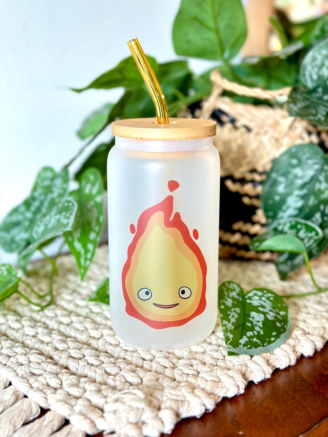 Studio Ghibli Calcifer Howls Moving Castle Beer Glass Can Coffee Mug ...