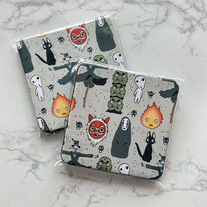 Studio Ghibli Kiki Totoro Spirited Away Coaster Set of 2, Coaster ...