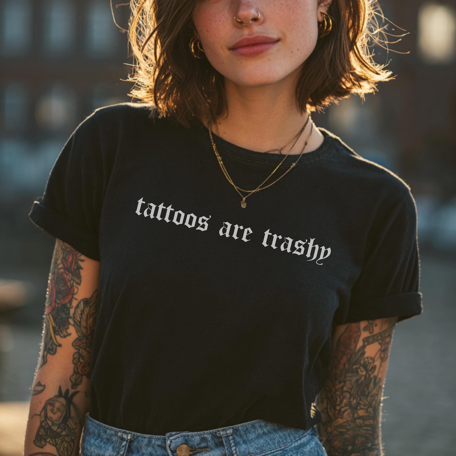 Tattoos Are Trashy Crop Top: Comfort Colors Ironic Gothic Tee - Etsy