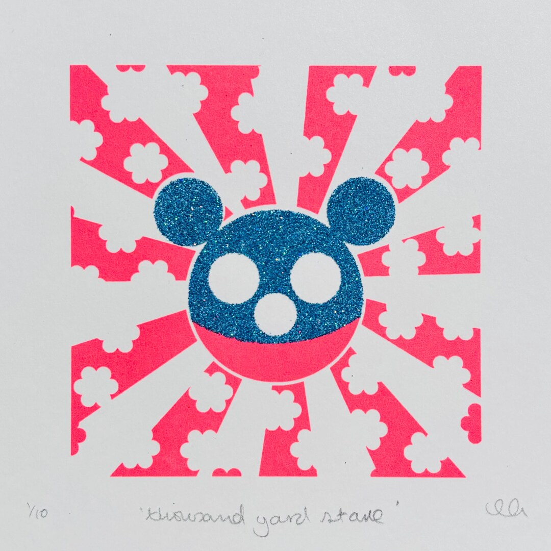 Thousand Yard Stare Mouse Print – Fluorescent Wall Art – Playful Animal ...