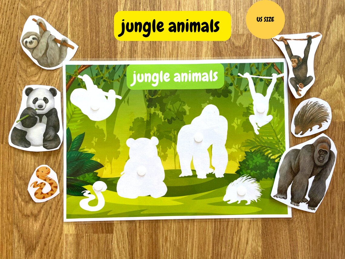 Animal Shadow Matching Activity Toddler Busy Book Quiet - Etsy