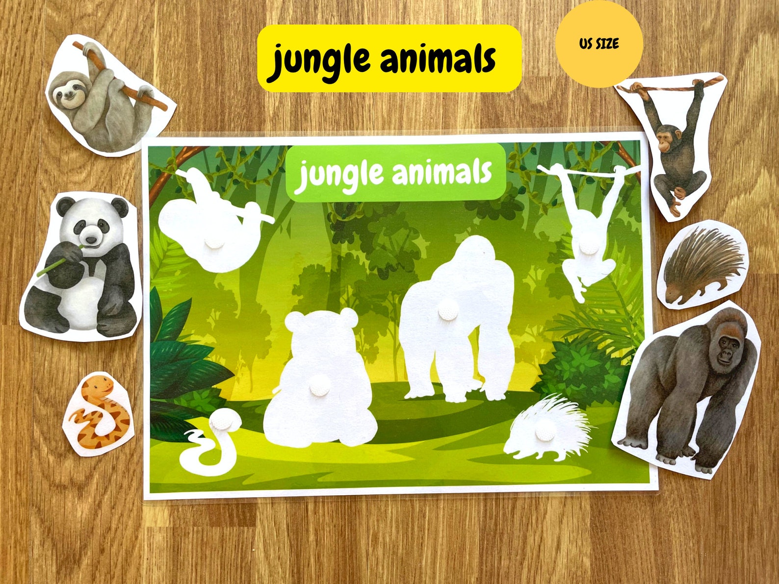 Animal Shadow Matching Activity Toddler Busy Book Quiet - Etsy