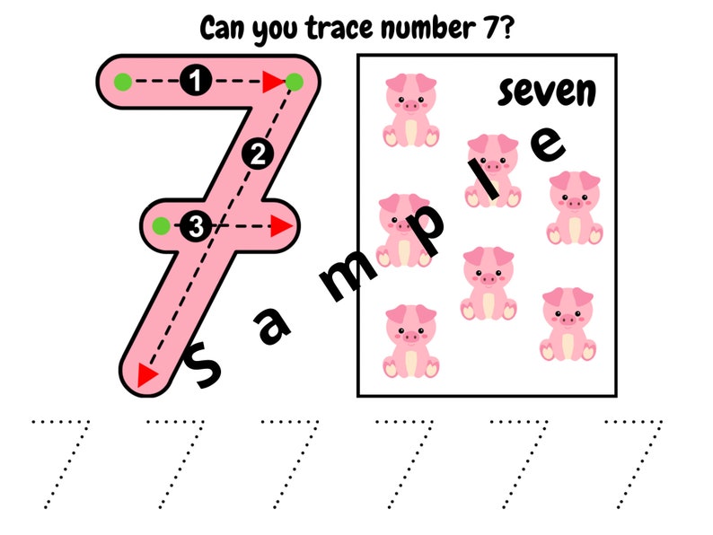 Number Tracing 1-10 Worksheets for Toddlers, Preschool Math Printable ...
