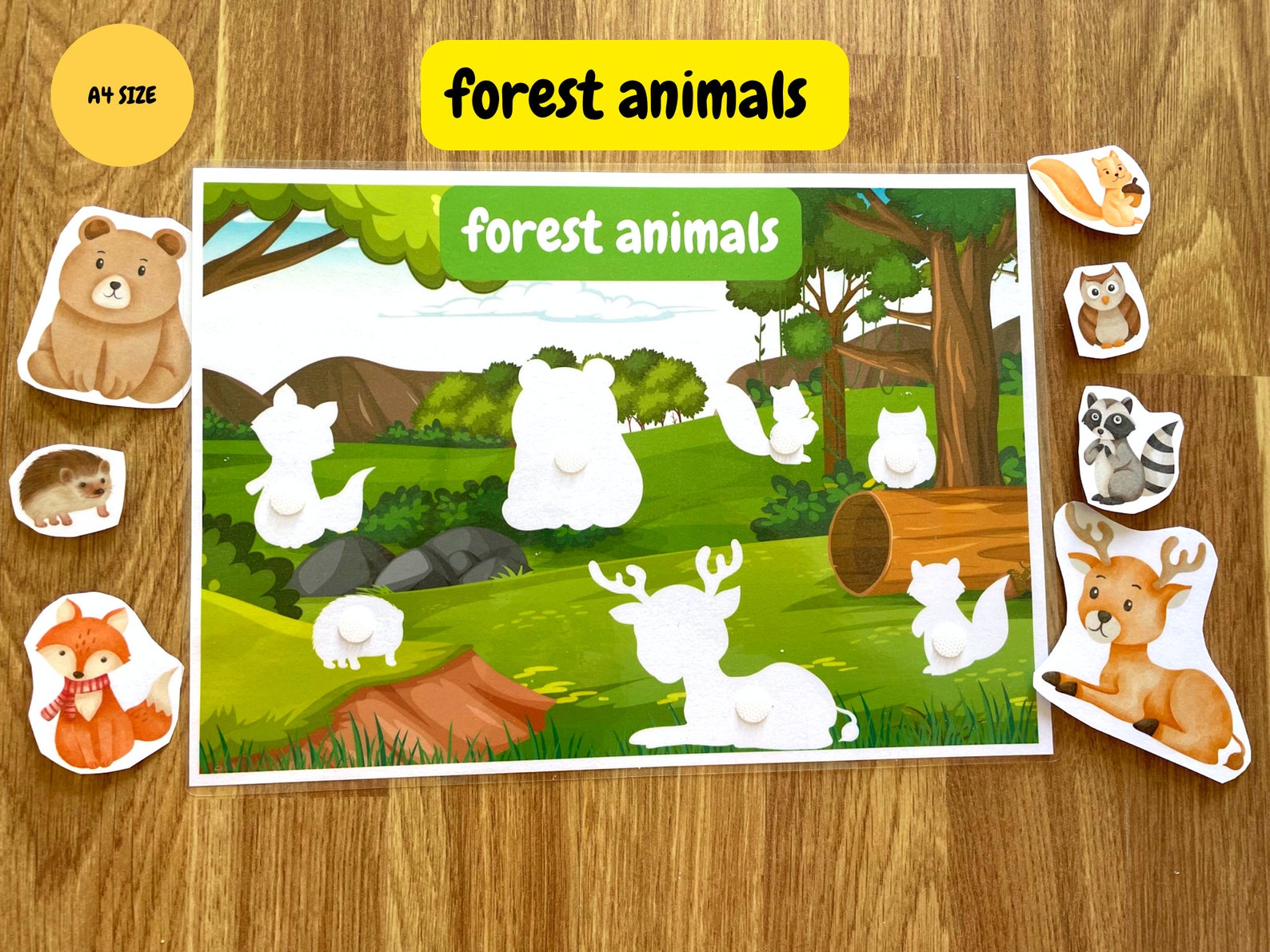 Animal Shadow Matching Activity Toddler Busy Book Quiet - Etsy