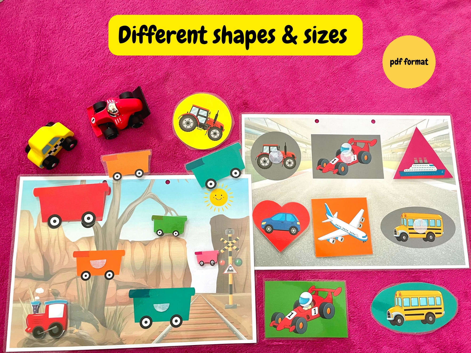 Busy Book for Toddler Transportation Theme, Preschool Children Activity ...