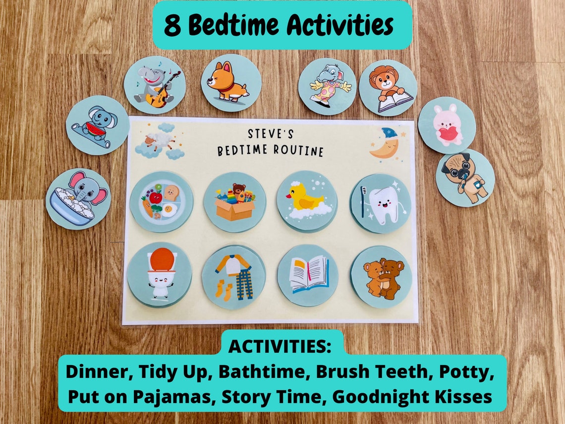 Bedtime Routine Chart for Toddlers Daily Responsibilities - Etsy