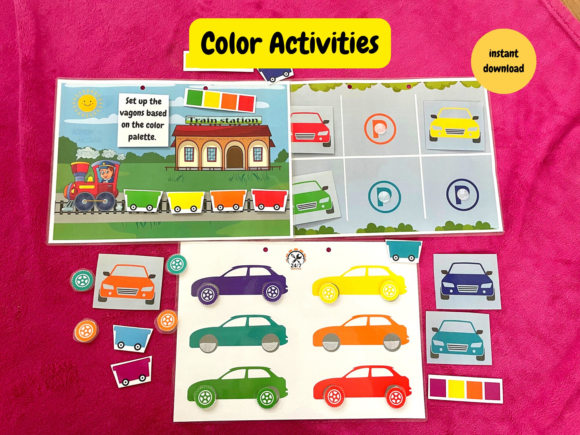 Busy Book for Toddler Transportation Theme, Preschool Children Activity ...