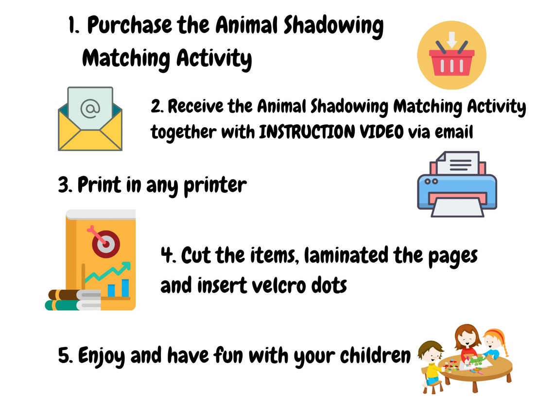 Animal Shadow Matching Activity Toddler Busy Book Quiet - Etsy