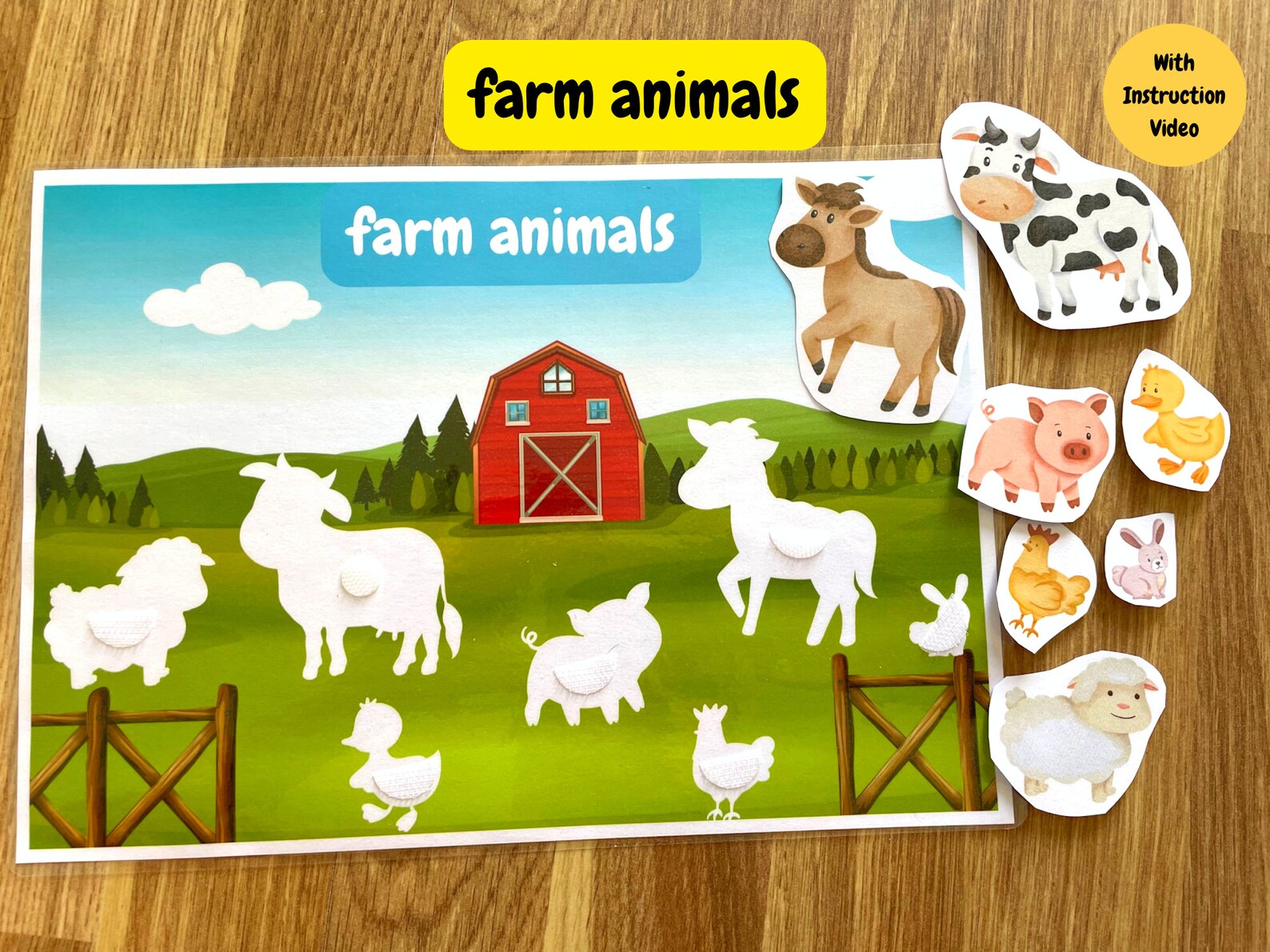Animal Shadow Matching Activity Toddler Busy Book Quiet - Etsy