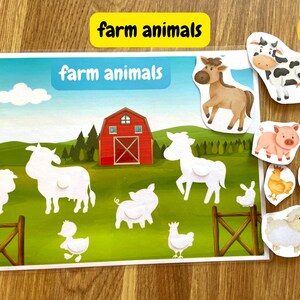 Animal Shadow Matching Activity Toddler Busy Book Quiet - Etsy