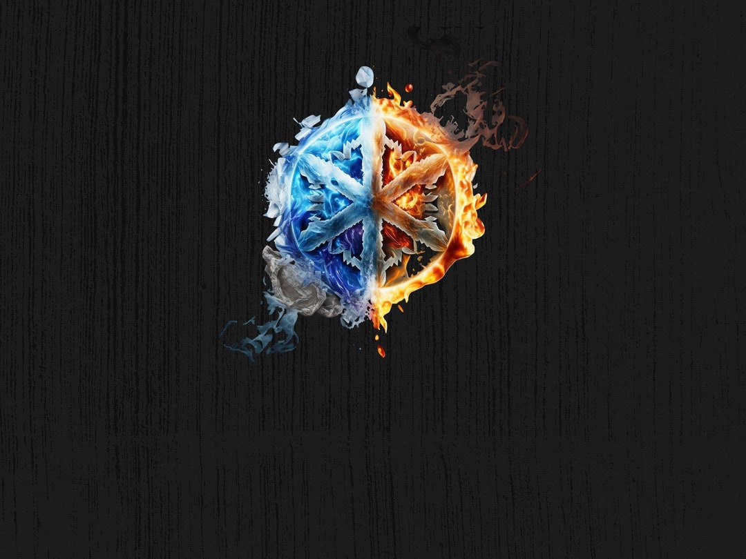 The Balance of Opposites Fire and Ice Cross Digital Print - Etsy