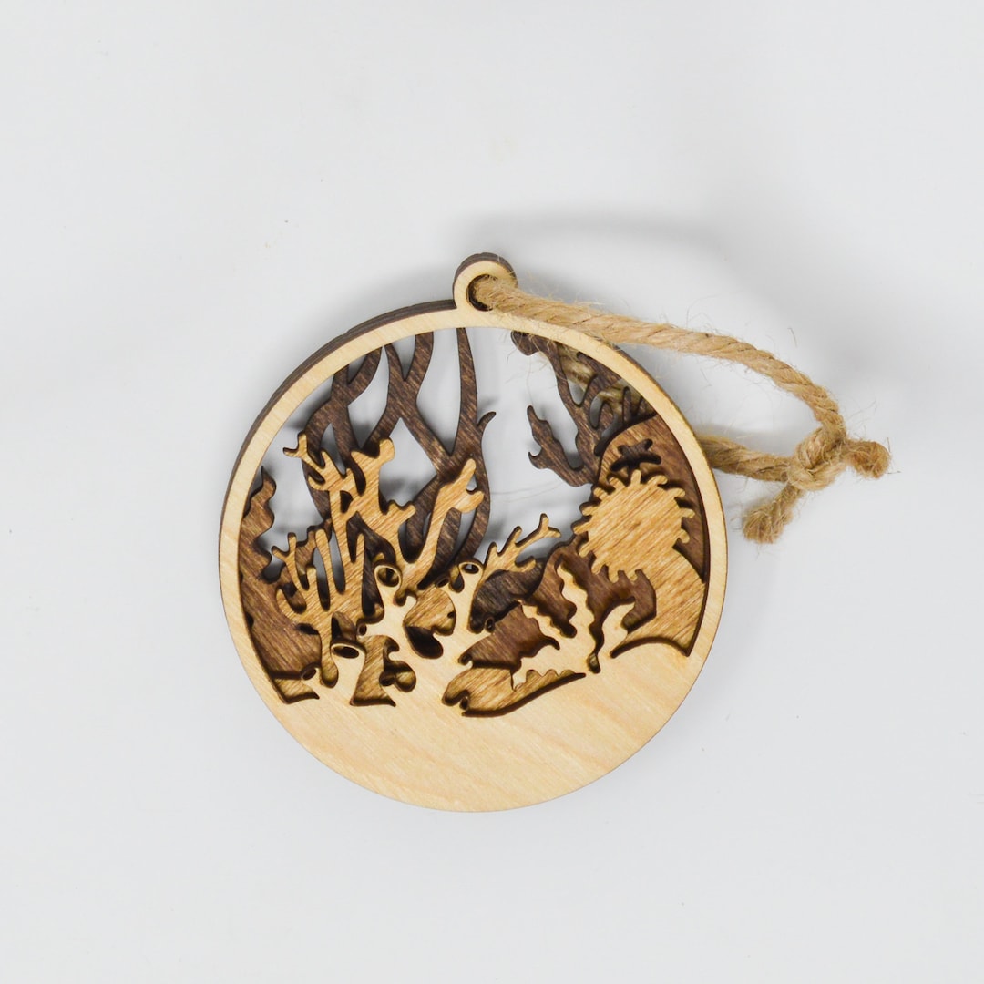 Under the Sea Laser Cut Ornament, Handmade 3D Layered Wooden Nature ...
