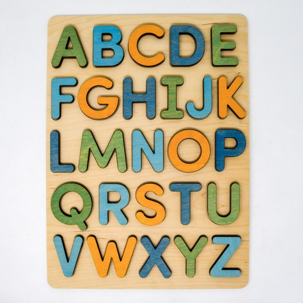 Wood Alphabet Puzzle - Etsy