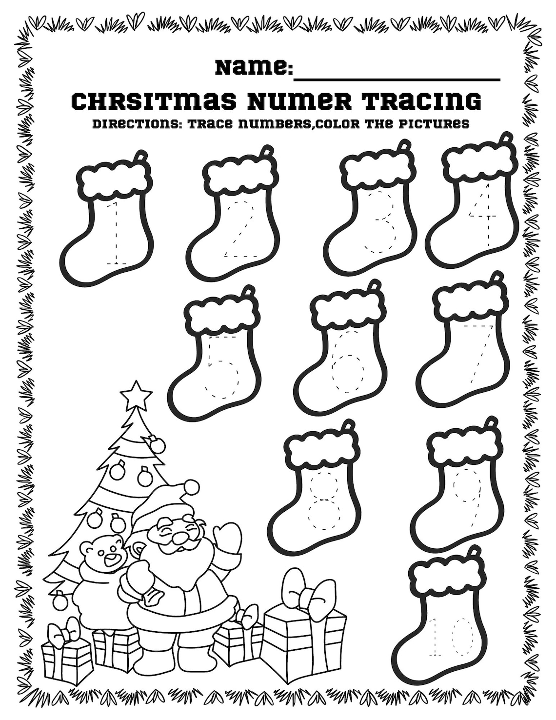 Tracing/coloring Pages to Print for Christmas, Christmas Printables ...