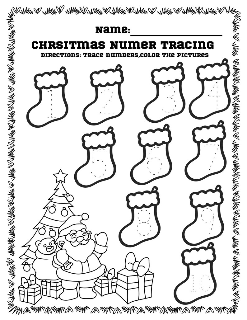 Tracing/coloring Pages to Print for Christmas, Christmas Printables ...