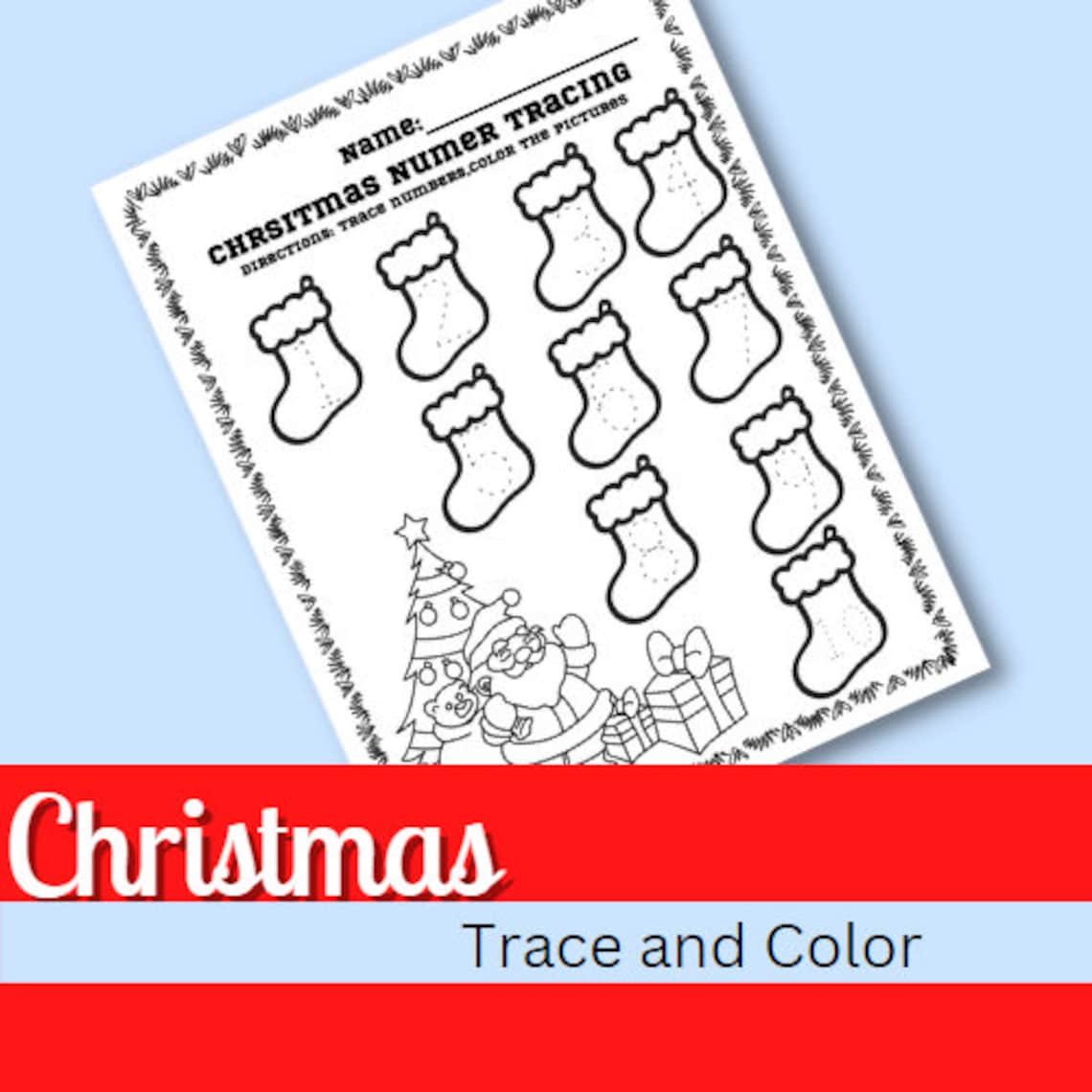 Tracing/coloring Pages to Print for Christmas, Christmas Printables ...