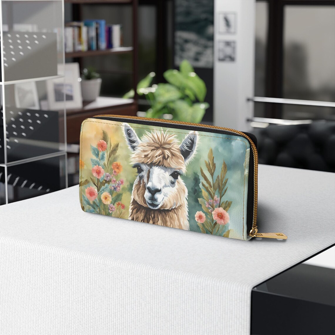 Alpaca Zipper Wallet Cottagecore Women Purse, Travel Clutch Unique ...