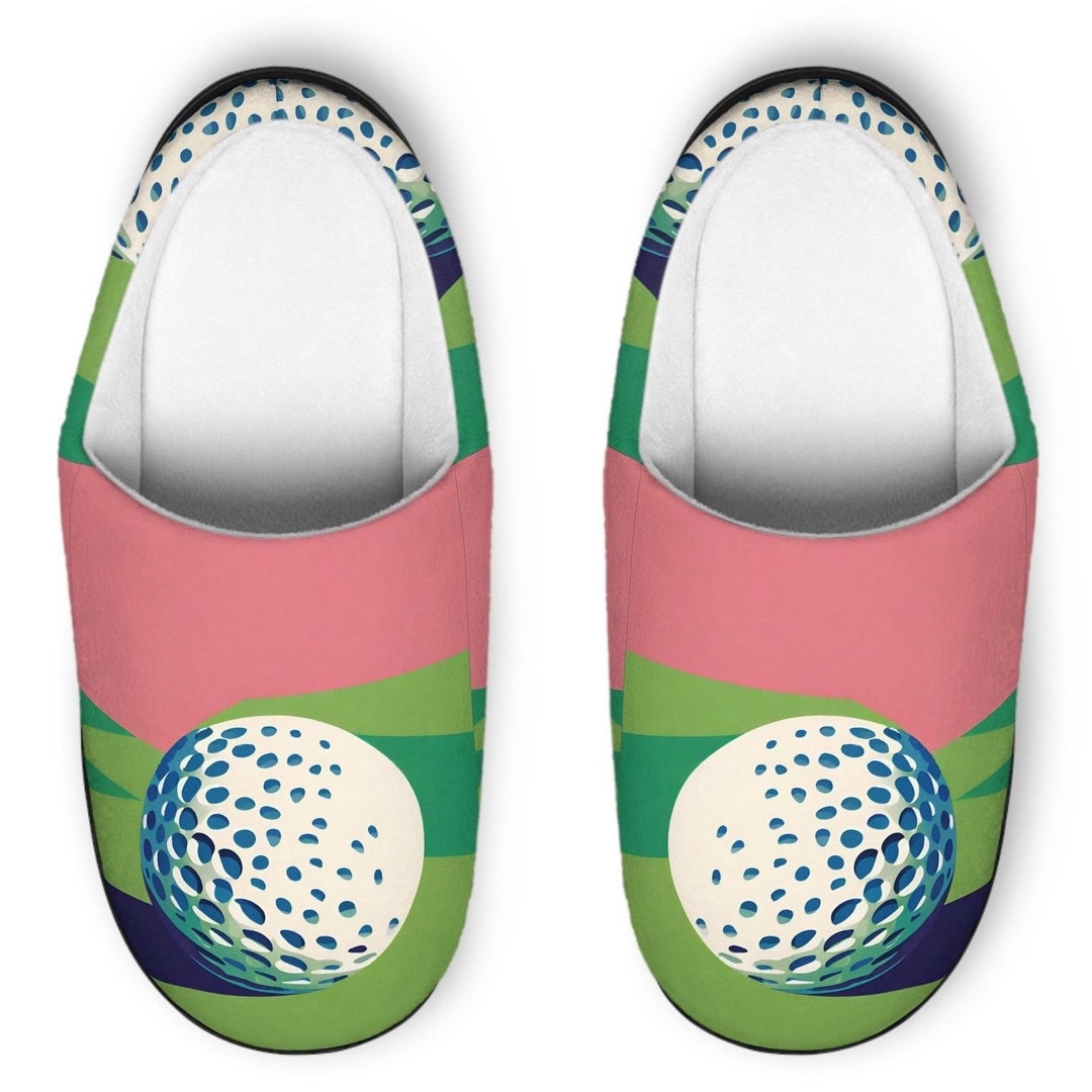 Eclectic Golf Slippers Women, Cozy Slippers for Women, Custom House ...