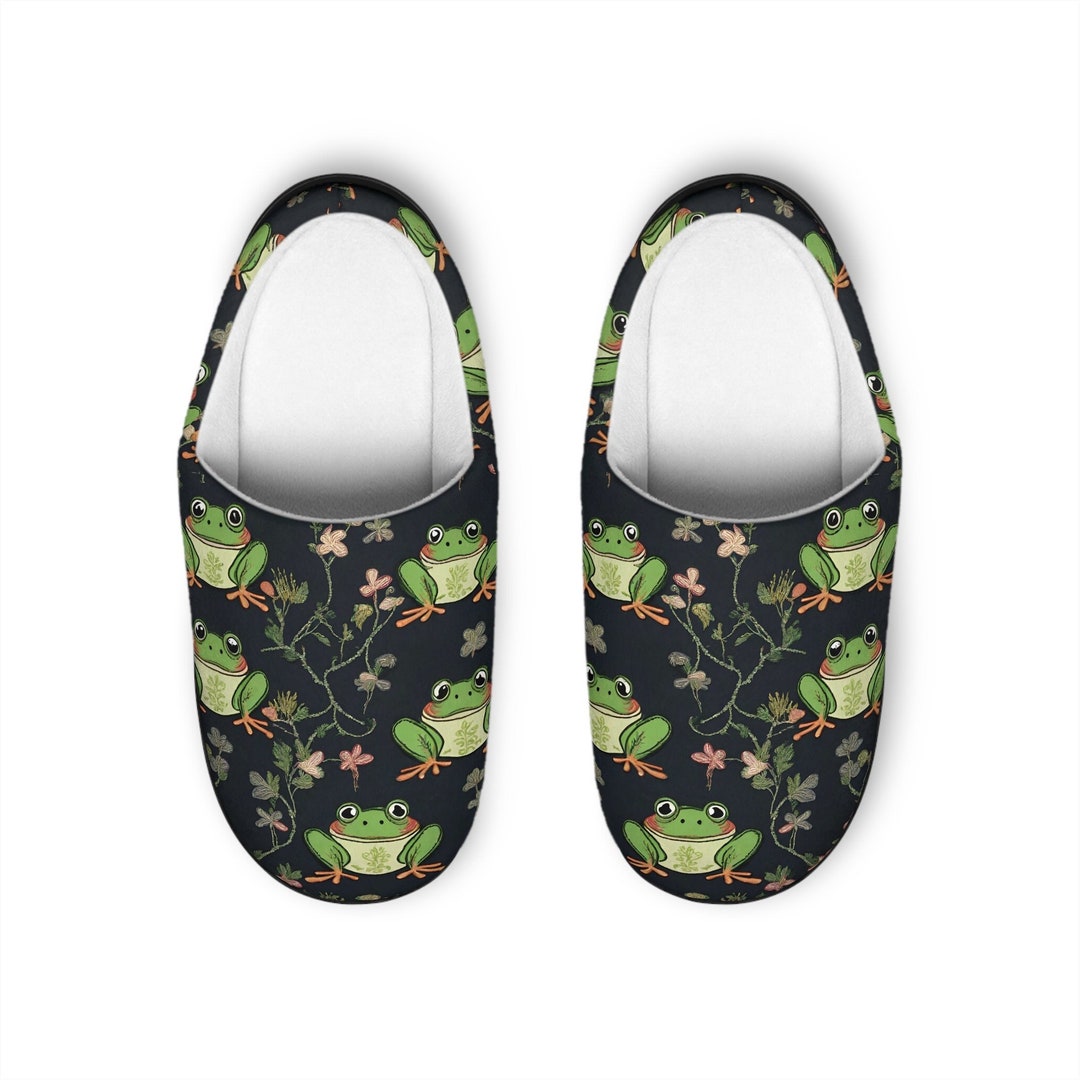 Cute Frog Slippers Women, Cozy Slippers for Women Custom House Slippers ...