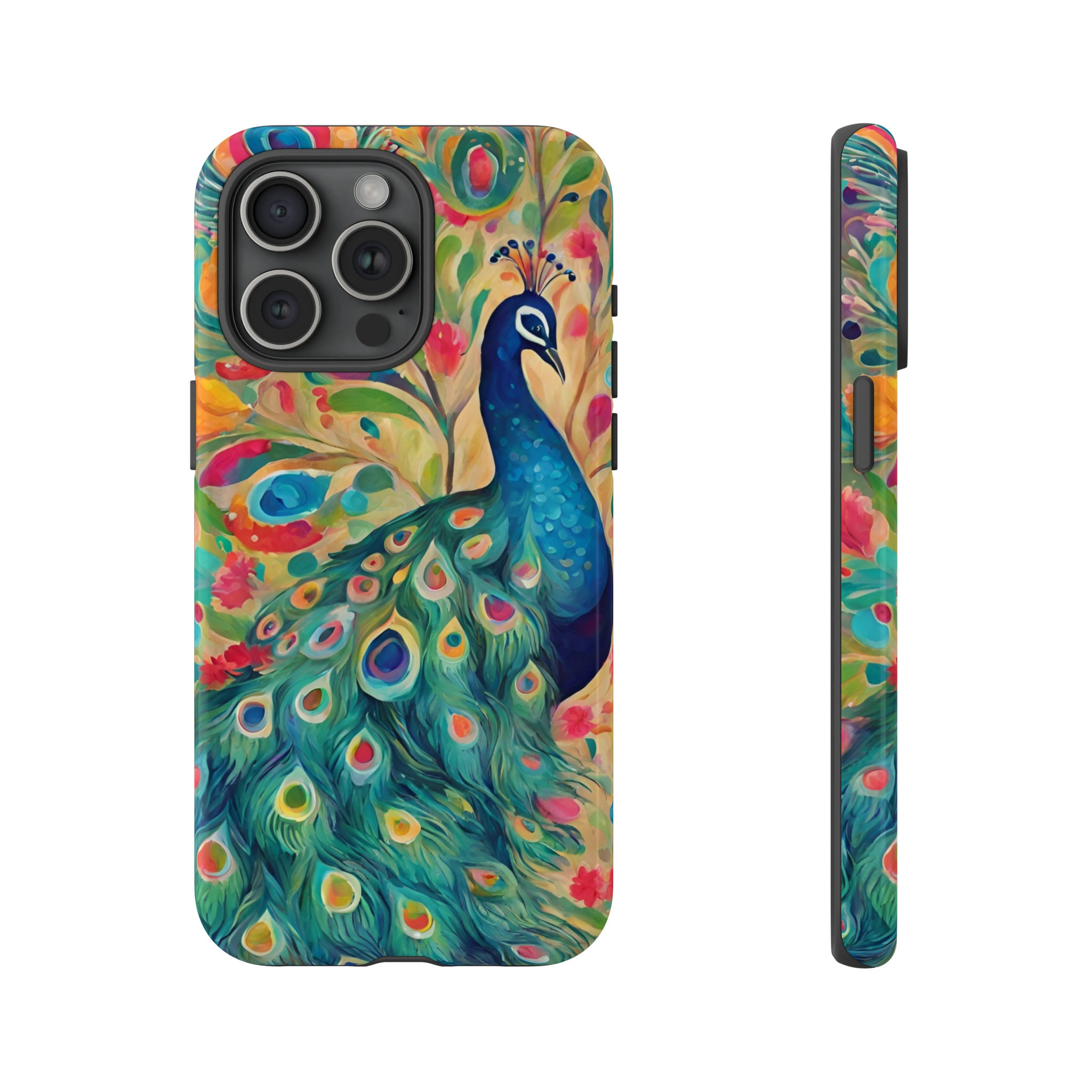 Majestic Peacock Phone Case, Tough Phone Cases iPhone 15, Samsung ...