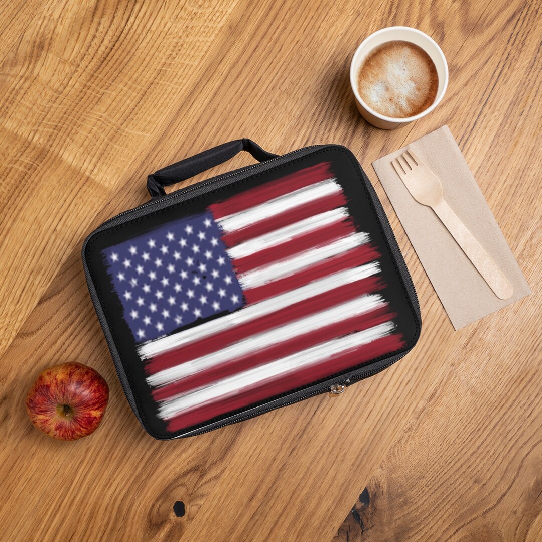 Modern American Flag Lunch Bag, USA Lunch Bag, Custom Lunch Bag ...