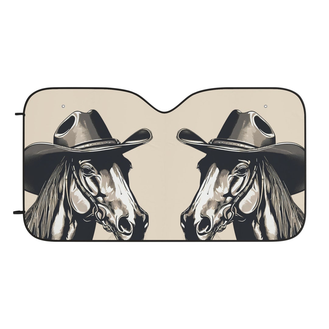 Western Custom Car Shade, Cowboy Hat Luxury Design Horse Ranch Car ...